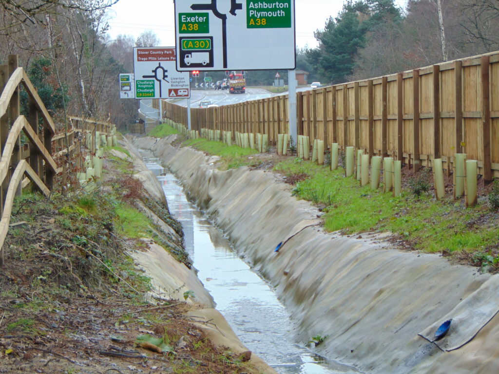 CC Channel Lining | A38, Newton Abbot, UK - Concrete Canvas