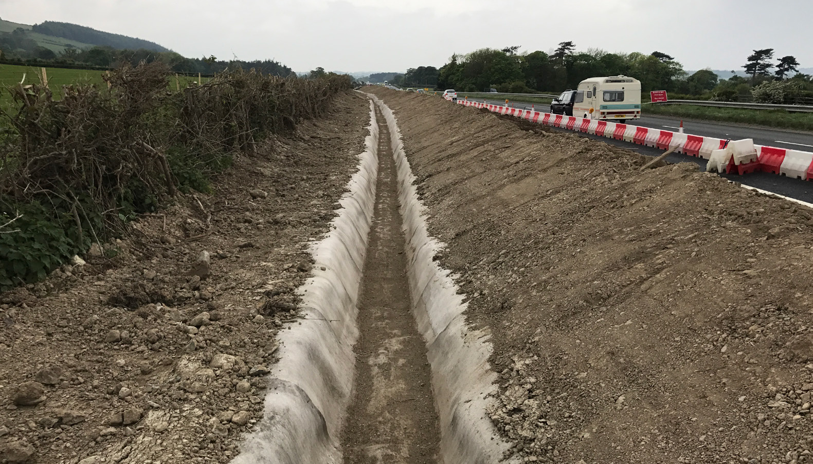 CC Channel Lining | UK, A55 North Wales Expressway - Concrete Canvas