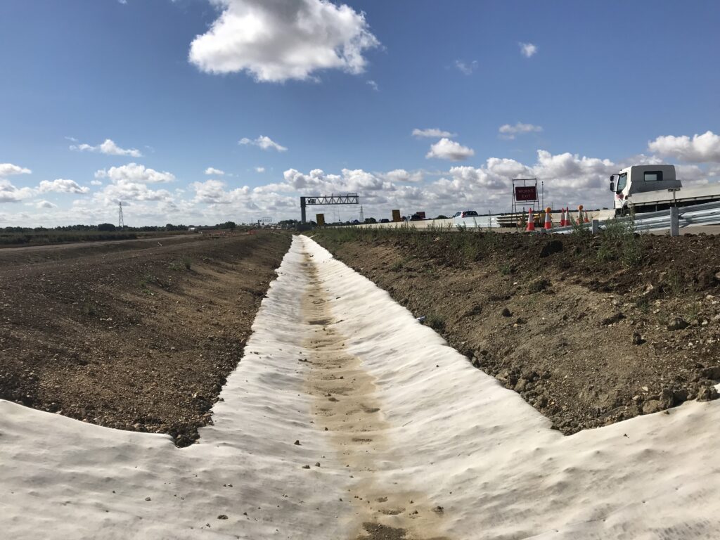 CC Channel Lining | A14, Huntingdon, UK - Concrete Canvas