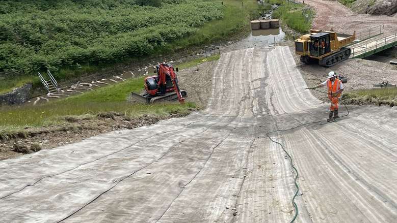 CC Temp Slope Protection | Pen y Gwely, Wales - Concrete Canvas